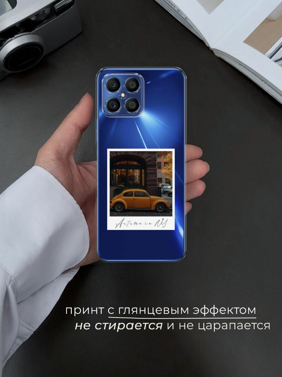 Силиконовый чехол на Honor X8 / Хонор X8 с принтом Осенний палароид — фото 1
