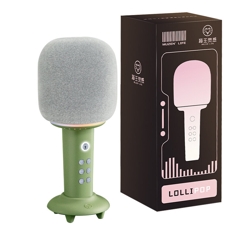 Микрофон MAOWANGYINXIANG Popcorn Stick, matcha green, Microphone + base