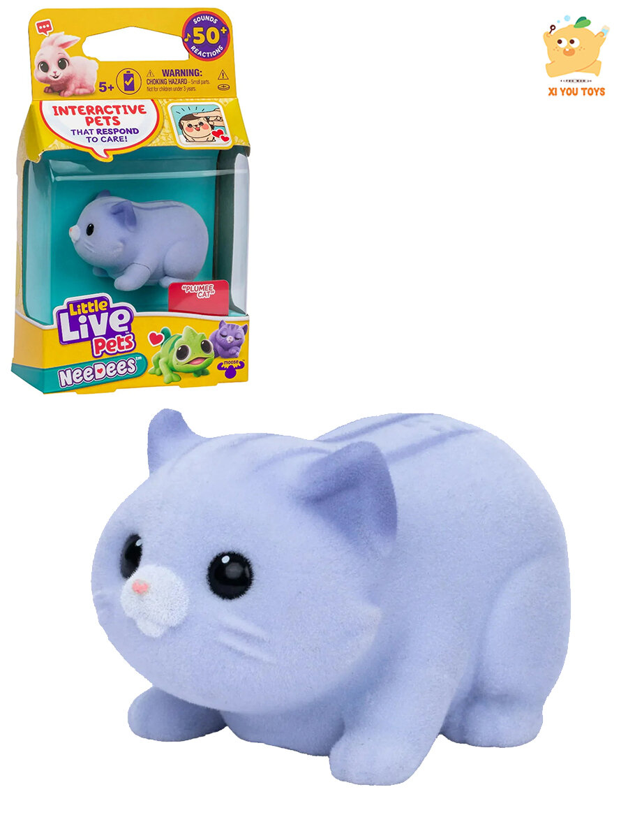 Little Live Pets NeeDees Plumee Cat / Интерактивные живые игрушки для домашних животных - идеальный новогодний подарок на 2026 год.