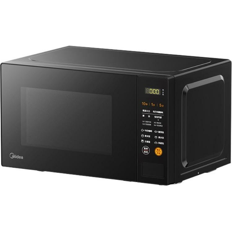 Микроволновая печь Midea M21, классический черный, компактная, быстрый разогрев, стерилизация, вращающийся поднос