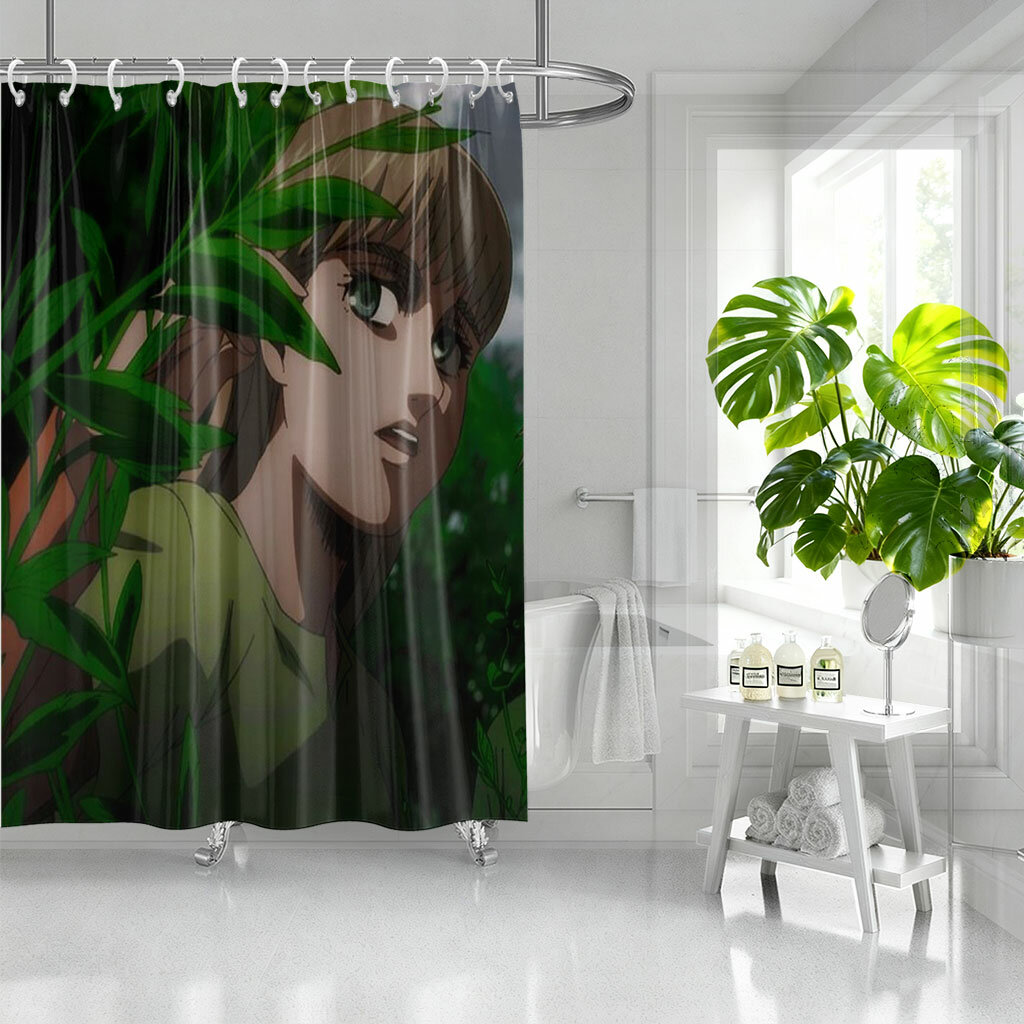 Анимационный принт можно использовать для настройки тканевых занавесок ванной комнаты, высота 180 см, ширина 180 см; Высота 200 см, ширина 200 см, 12 шт, крепкий крюк 657