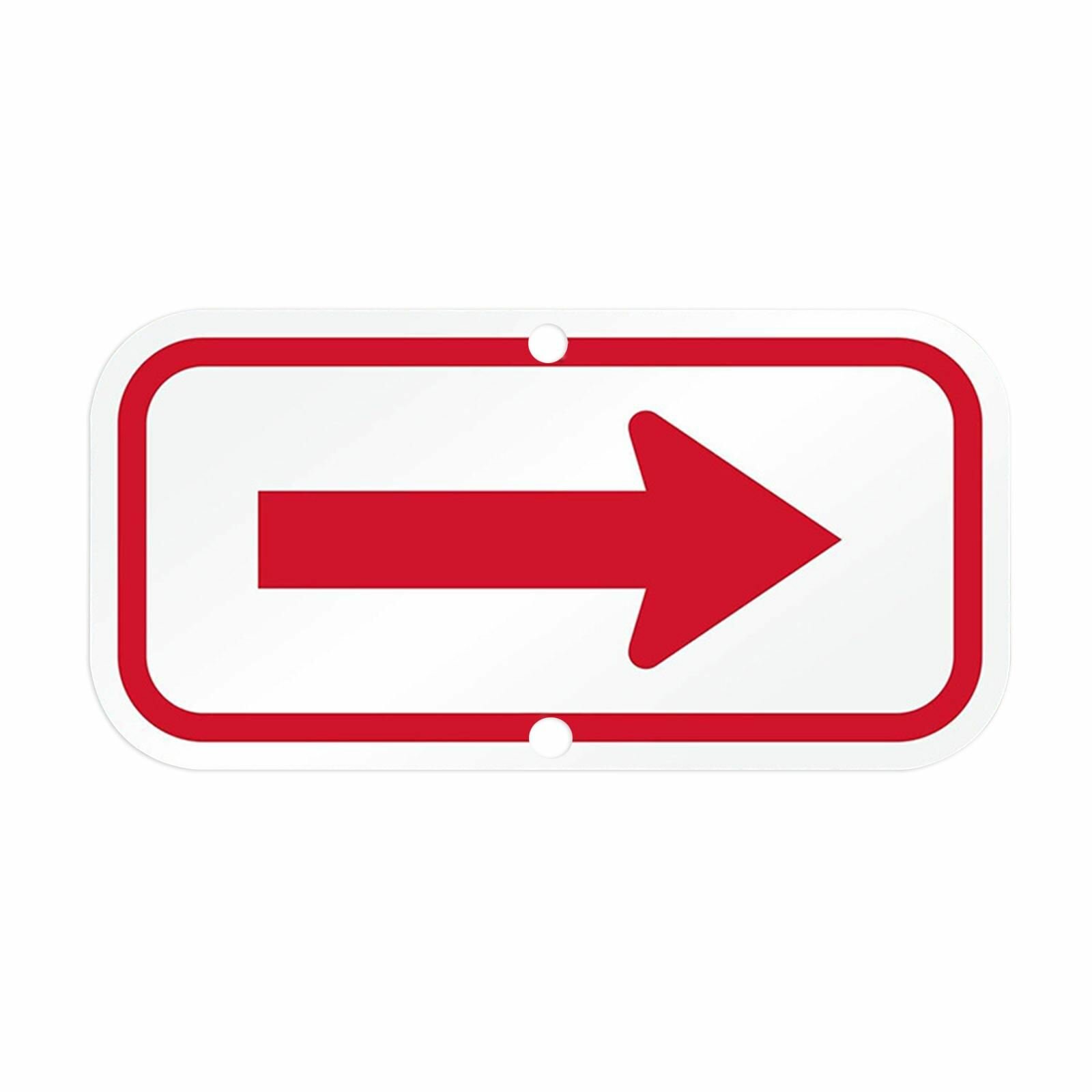 Указательный дорожный знак стрелка, светоотражающий, для наружного использования, красный, 30x15 см, водостойкий, алюминиевый, с монтажными отверстиями