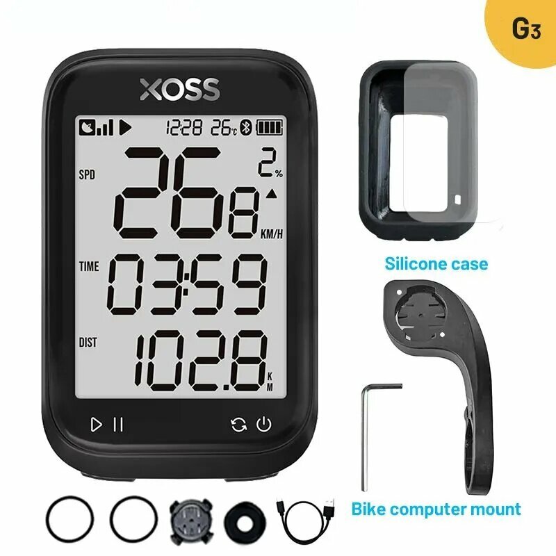 XOSS G3 Велосипедный компьютер беспроводный водонепроницаемый IP67 GPS 2,8 дюймовый ЖК G3 тахометр