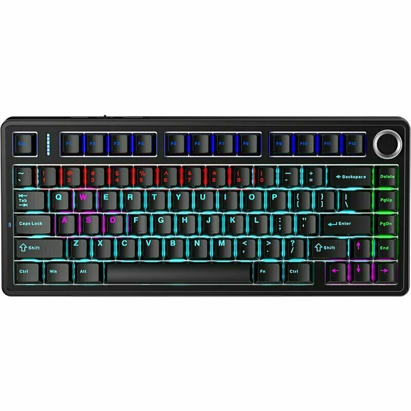 Aula F75 Проводная механическая клавиатура 75%, Black, Синий переключатель