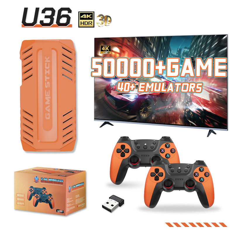 Новая игровая консоль U36 с беспроводным подключением 2.4G, HDMI HD, домашняя игровая консоль, аркадный джойстик