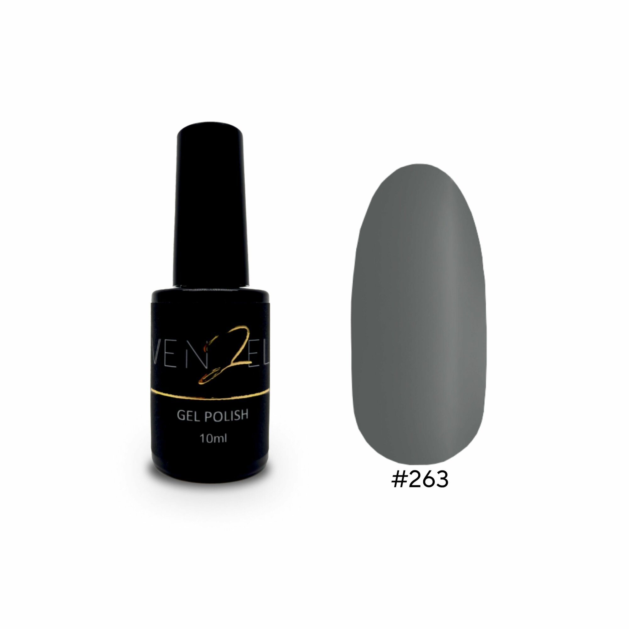 Venzel-263 серый гель-лак для ногтей плотный 10ml