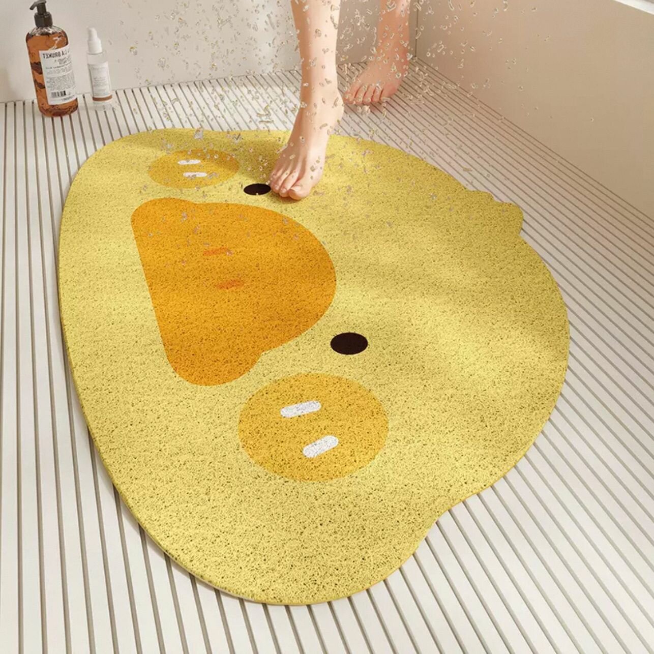 Шелковый противоскользящий коврик для ванной комнаты, коврик для душевой и туалета, коврик с отверстиями для слива воды, детский противоскользящий коврик для ванной.