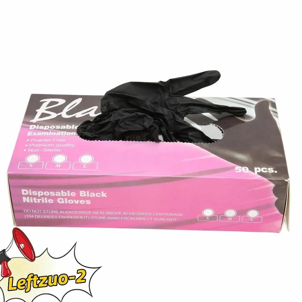 Резиновые перчатки, одноразовые, черные, для салонов красоты и домашнего использования