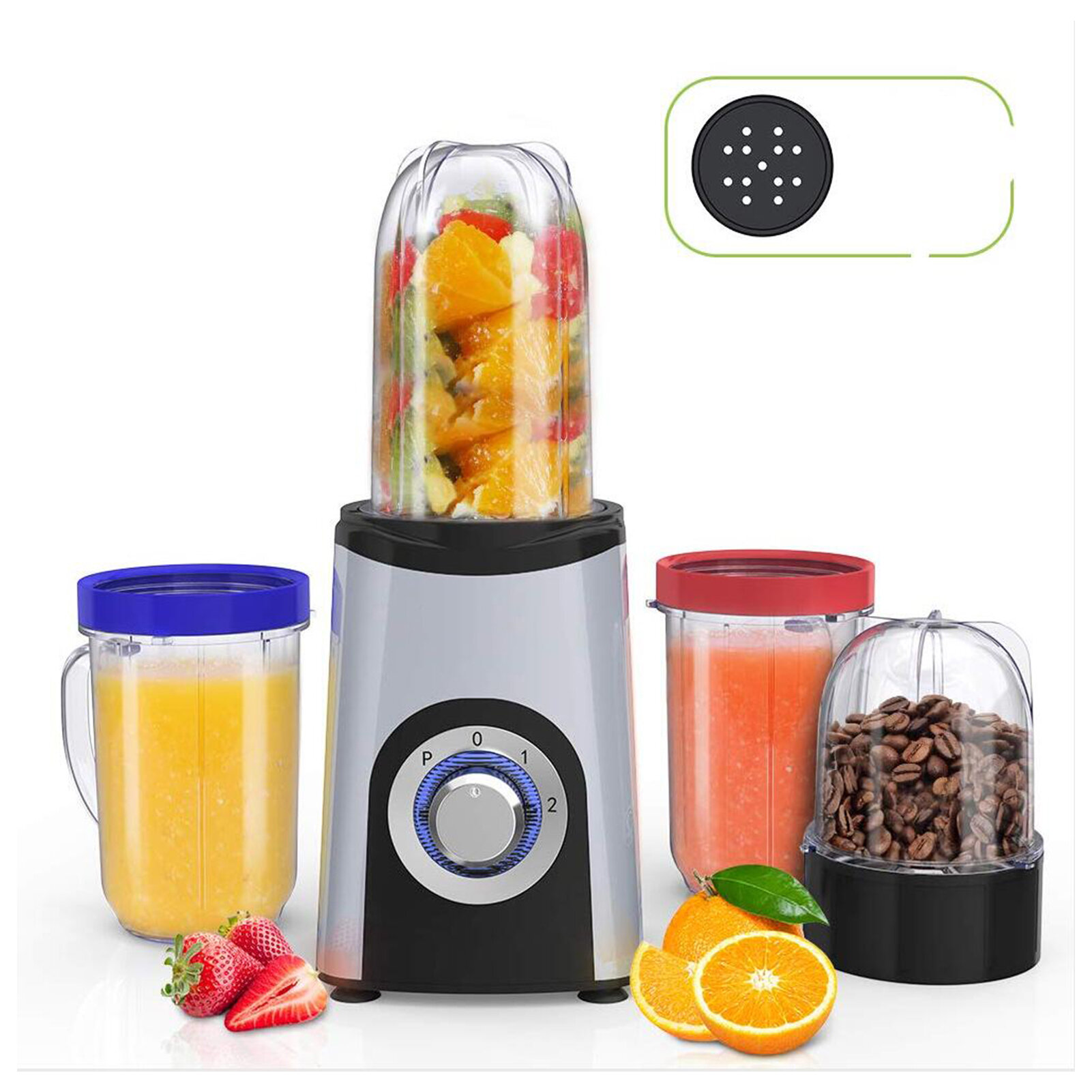 Блендер Для Смузи: 4 Чаши 200-500 Мл Автоматическое Смешивание - 350 Вт 23000 Об/Мин Многофункциональный Блендер Для Фруктовых Смузи И Соусов