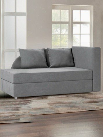 Диван-кровать Софа "Малыш", Еврокнижка (Выкатной) серый велюр Кабрио правый угол