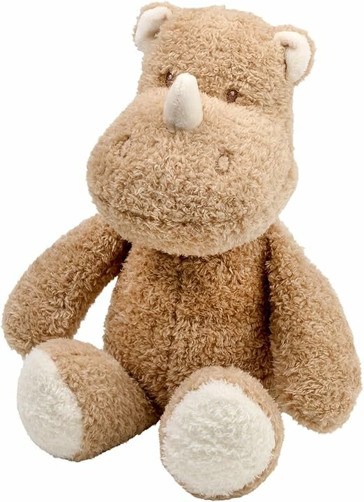 Игрушка мягкая Nattou - Плюшевый носорог, карамельного цвета, 30 см - 856058