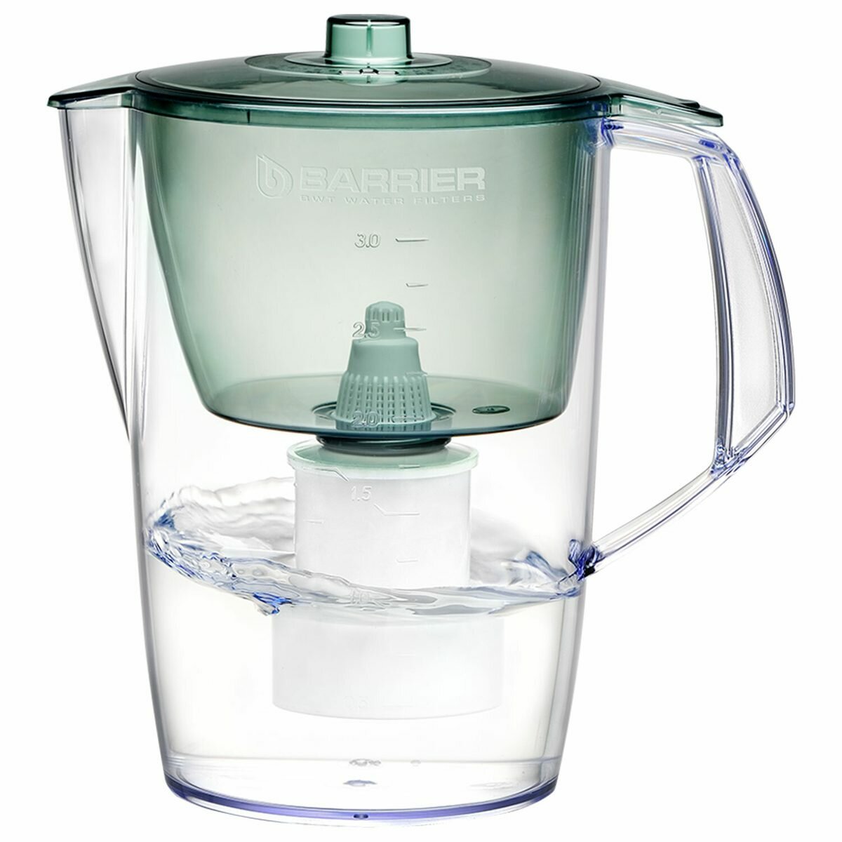 Кувшин-фильтр для очистки воды Барьер "Норма", 3,6л, со сменной кассетой, малахит (В042Р00)