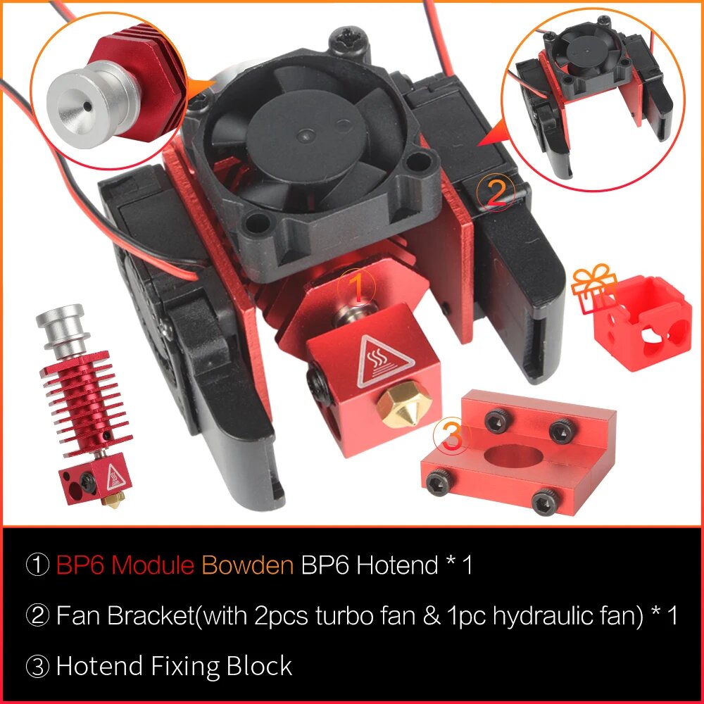 XCR3D Бесплатная доставка, Комплект запчастей для 3D принтера BP6 hotend, прямой/Удаленный экструдер 1,75/0,4 мм, сопло 12 В/24 В, j-head с термистором