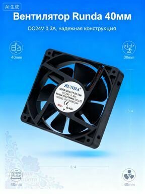 RS1238S24HH Новый квадратный охлаждающий вентилятор 120x120x38мм DC 24V 0.36A