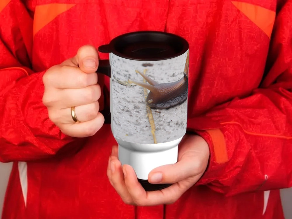 Тремокружка для авто с принтом "Улитка, ахатина фулика, гигантская африканская улитка" 0.5 л.