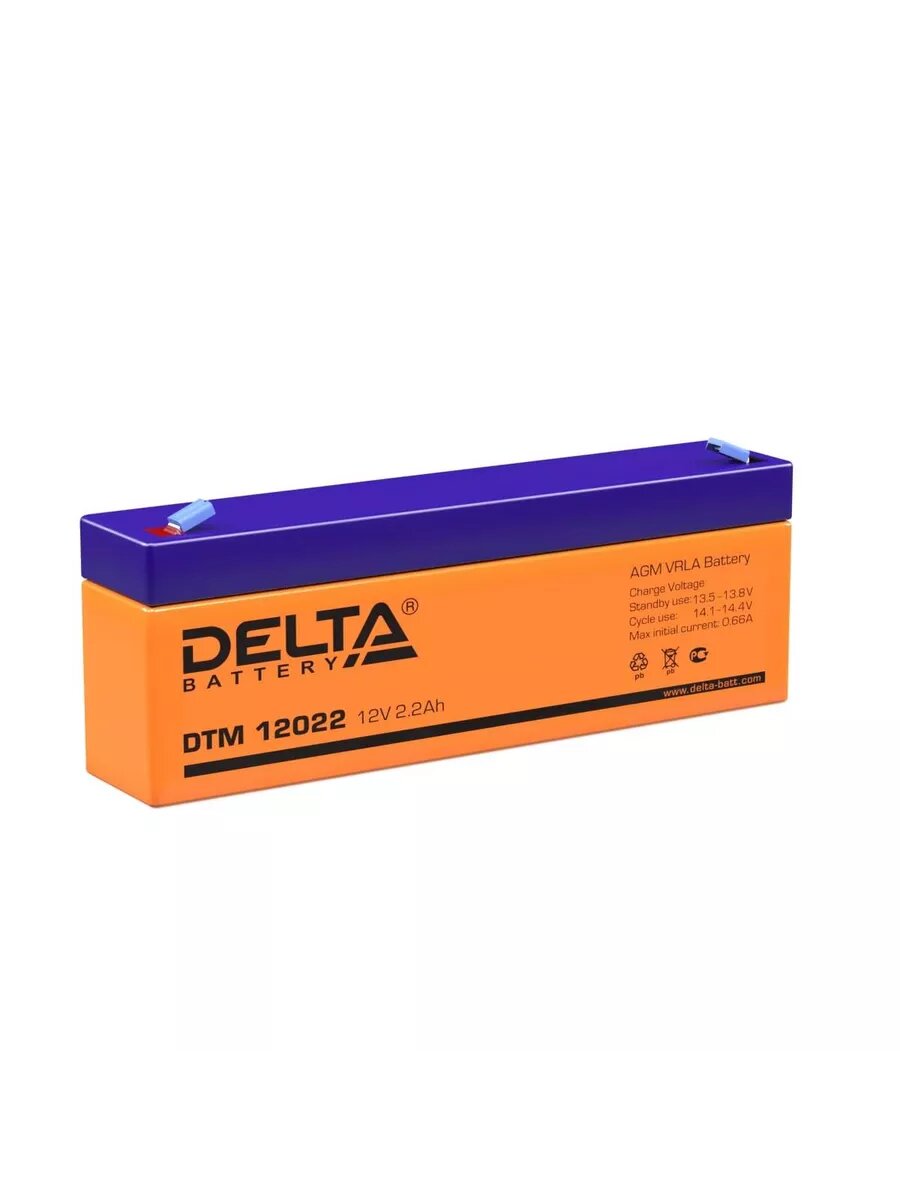 Аккумулятор DELTA DTM 12022 12V 1Ач А 177x33x60 унив. пол.