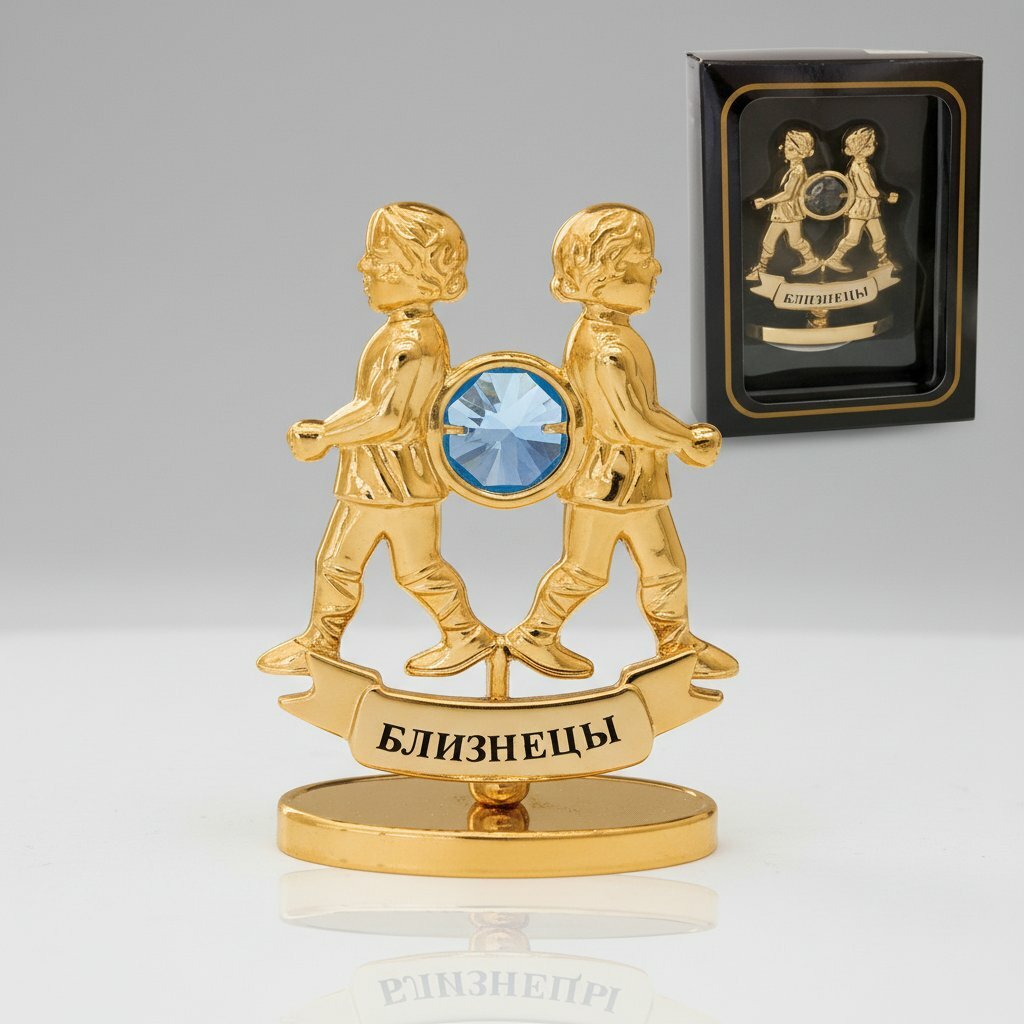 Фигурка Знак Зодиака - Близнецы A2100503 Crystal Temptations, Металл, кристалл