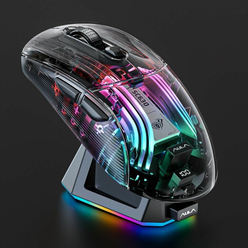 AULA SC630 Игровая мышь Bluetooth / 2,4 G/ проводная с тремя режимами работы PAW3212 с чёрный