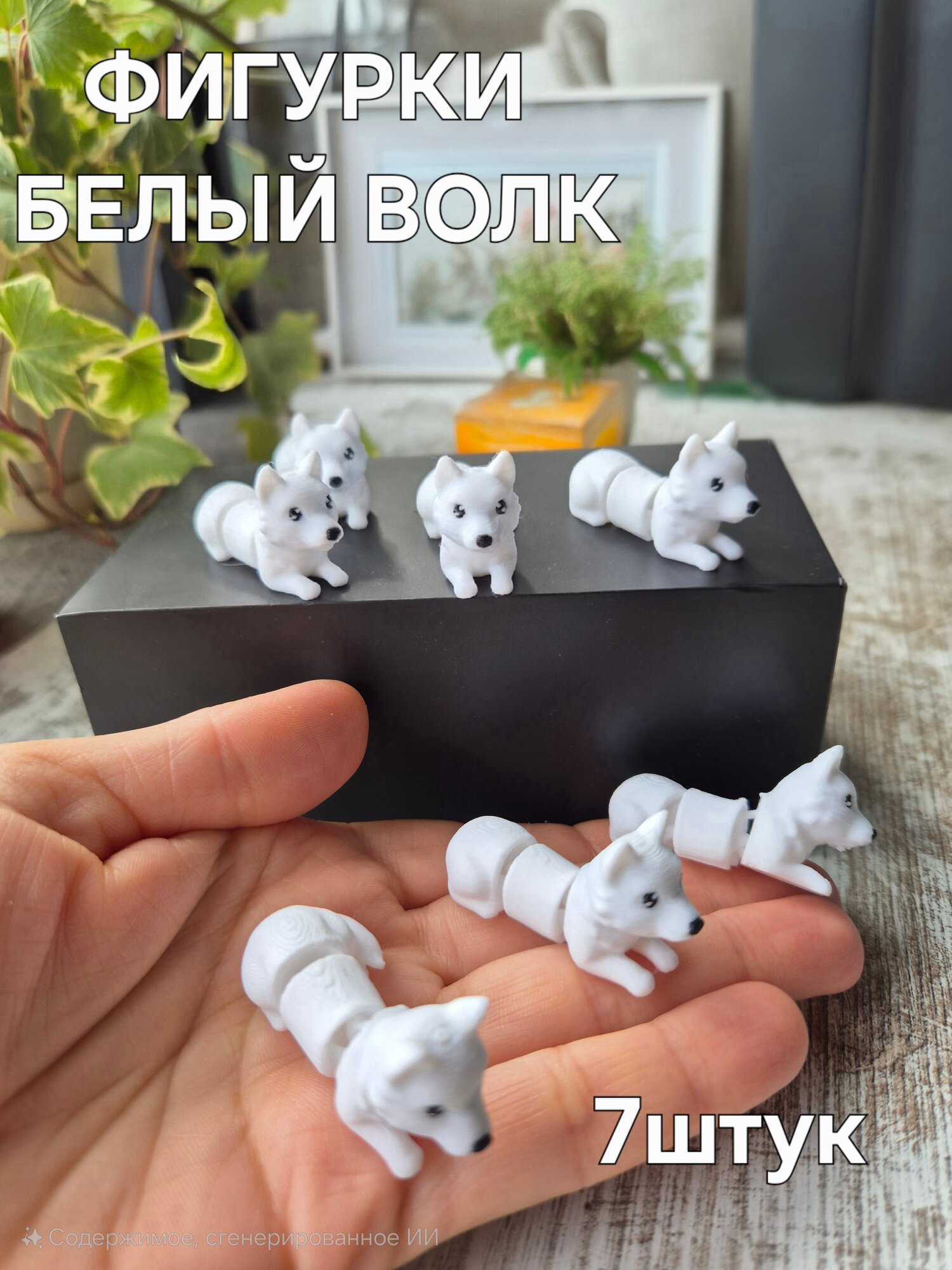 Мини фигурки-игрушки "Волк" "Белый волк"