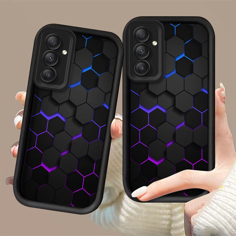 Чехол для смартфона с сотовым узором, черный