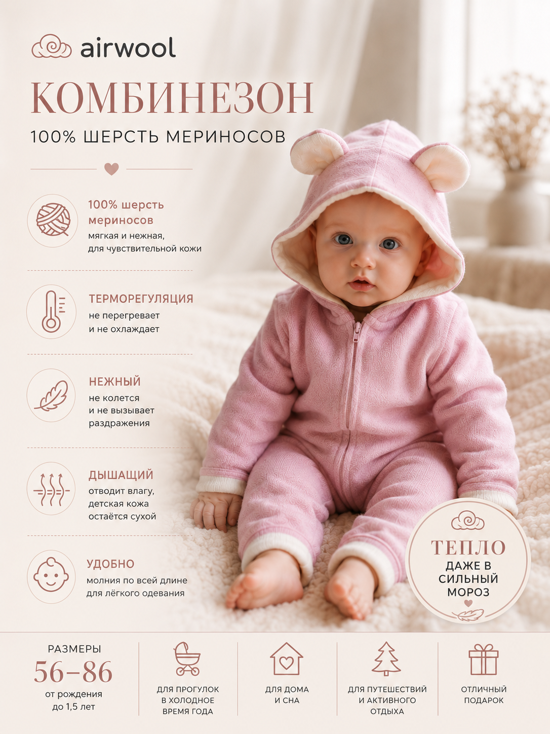 Комбинезон детский комбинезон с ушками