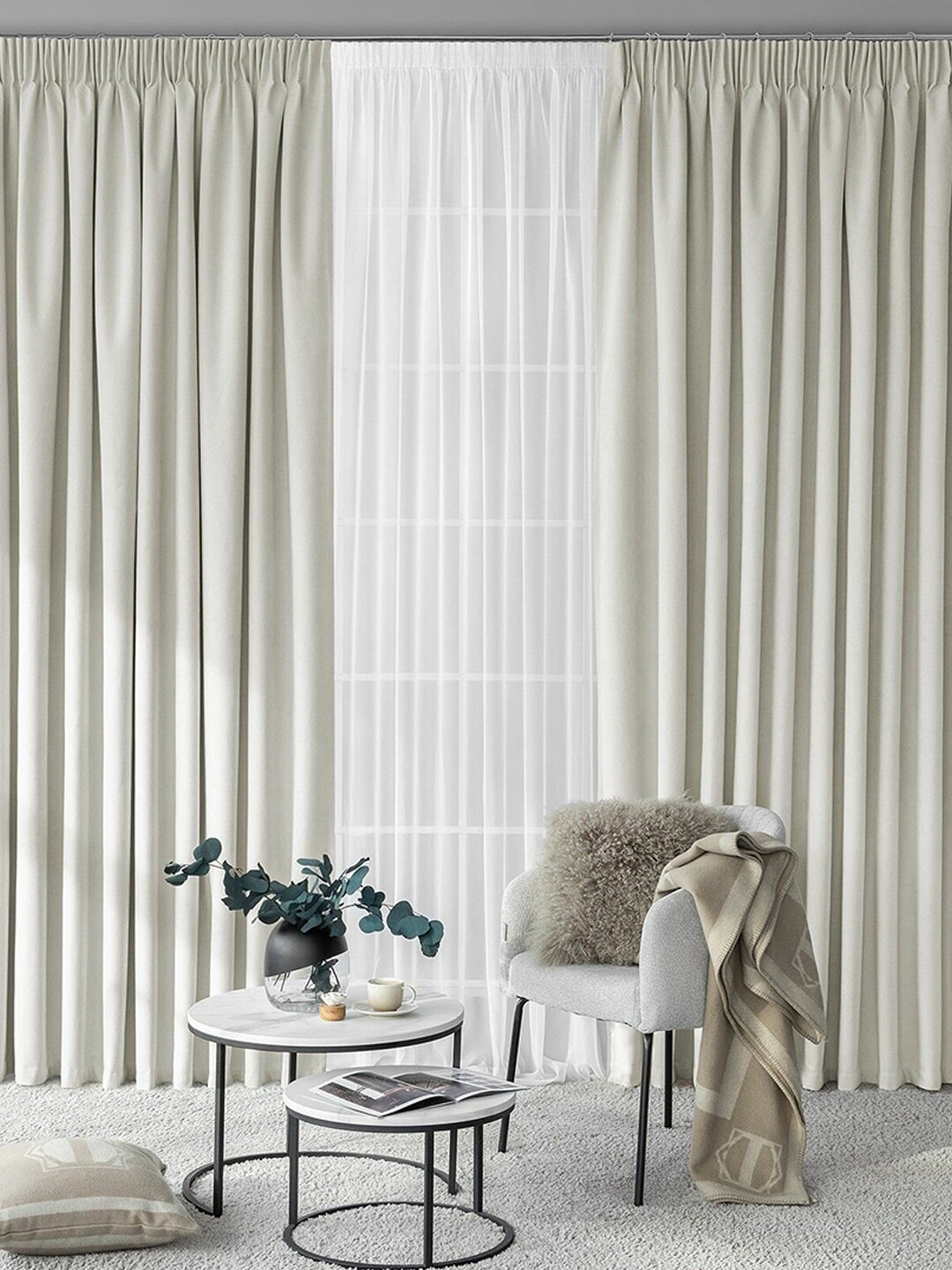 Шторы Togas «Квентин», блэкаут, экрю, 260х300 см, 4 шт.