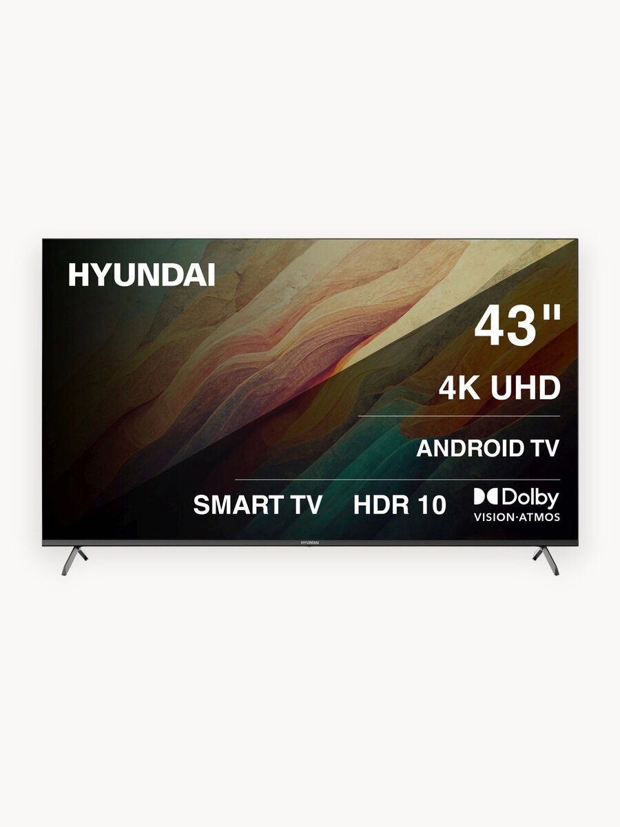 43" Телевизор Hyundai H-LED43BU7009, 4K Ultra HD, черный, смарт ТВ, Android TV