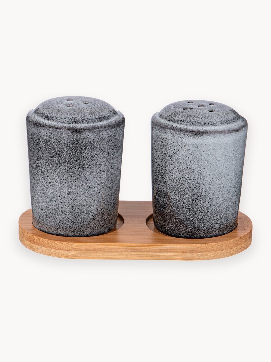 Набор для специй lefard graphite 2 пр. На дер. Подставке 13,2*7*8 см KSG-474-242