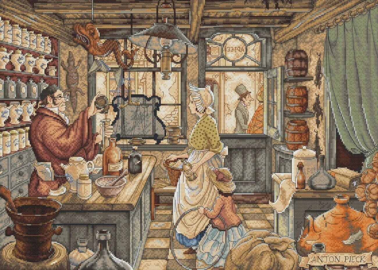 Набор для вышивки крестом Dahlia 50 цветов 18CT unprint canvas