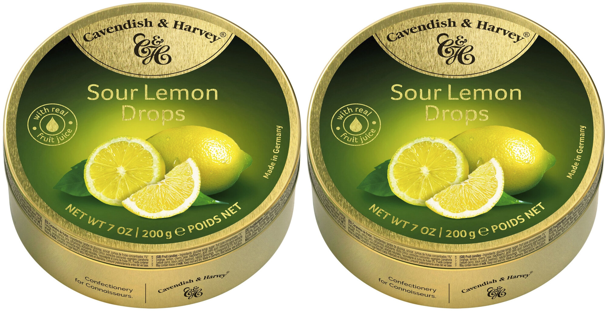 Cavendish & Harvey Sour Lemon леденцы со вкусом кислого лимона, 200 г, 2шт