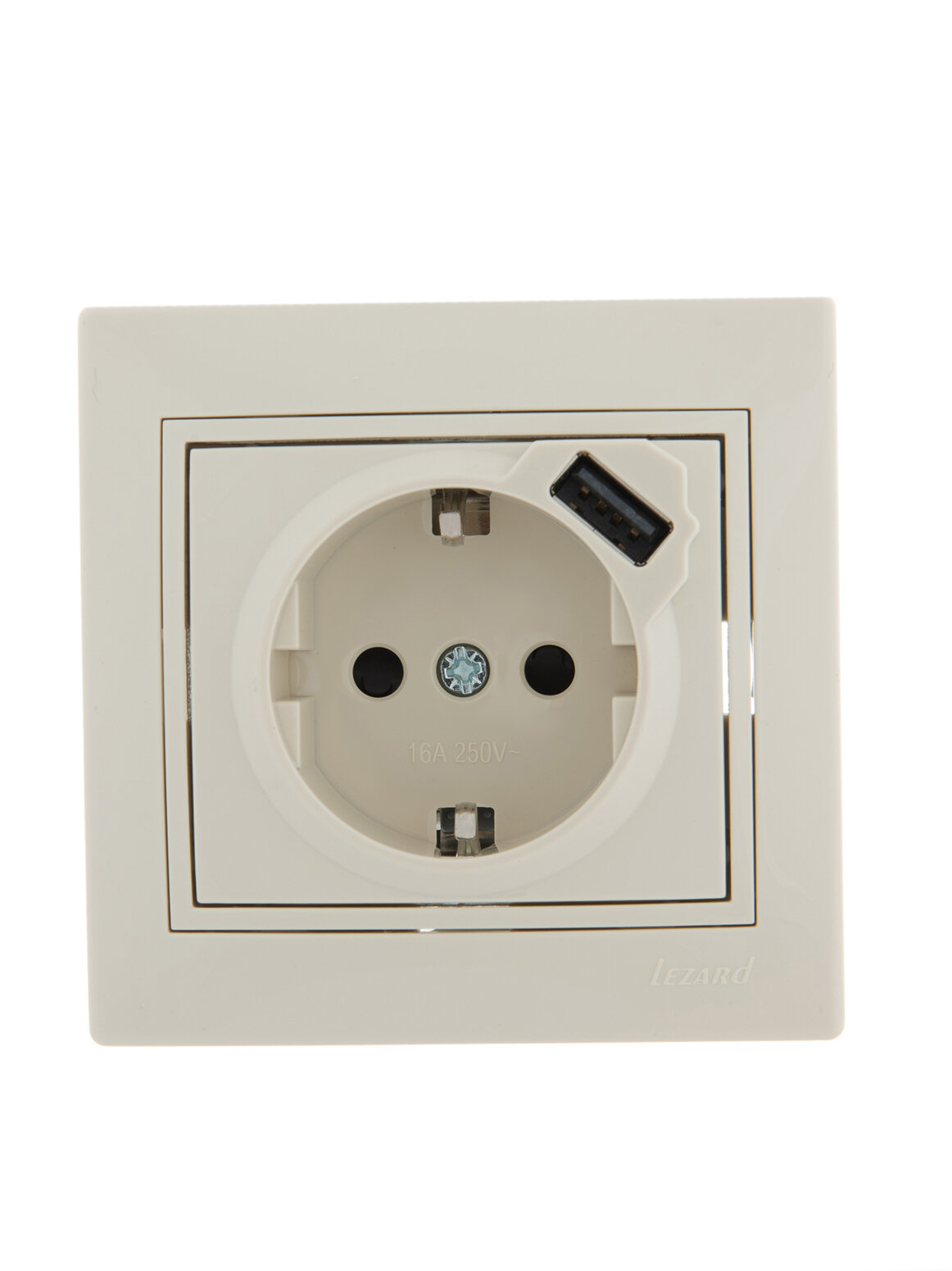 MIRA Розетка с/з + USB разъём крем (10шт/120шт)