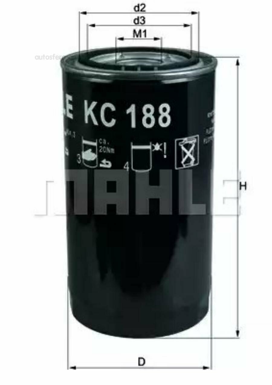 MAHLE KC188 Фильтр топливный KC188