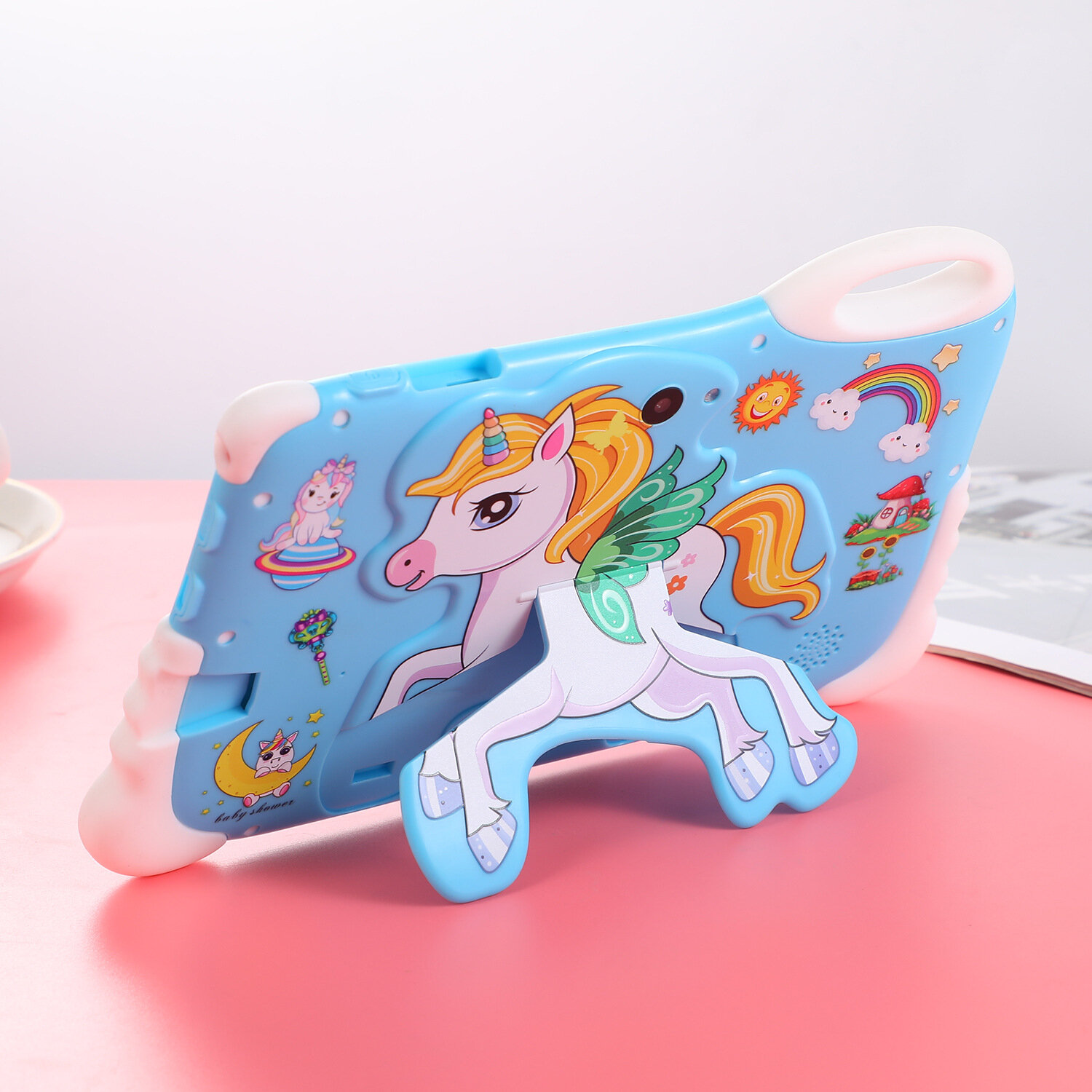 Планшетный компьютер, для обучения, 7 дюймов, 2+32ГБ, небесно-голубой