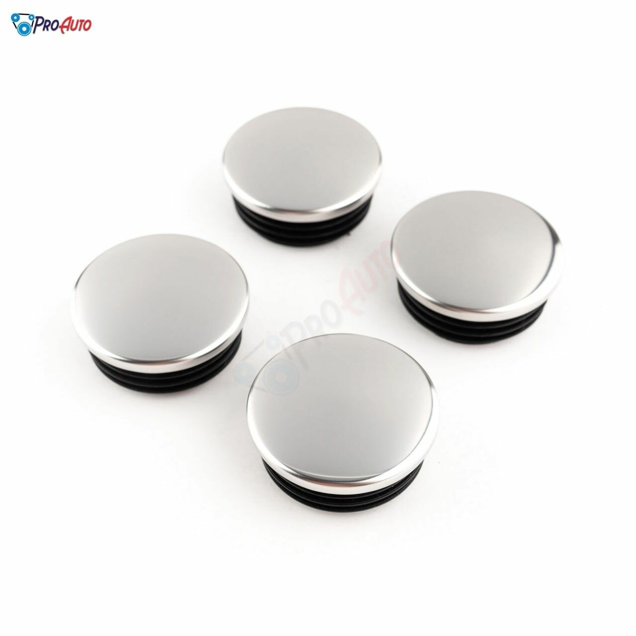 Колпачок ступицы переднего/заднего колеса (пластик) хром ВАЗ LADA 2110-12 / комплект (4 шт.)