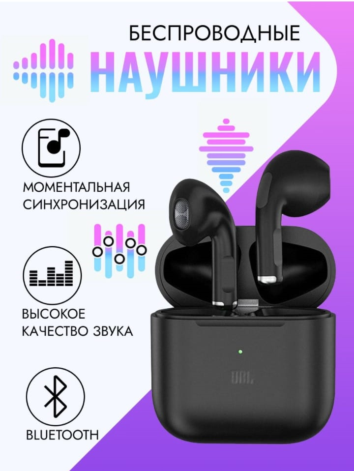 Беспроводные наушники Bluetooth для телефона iPhone, Android, спортивные и компьютерные, черные