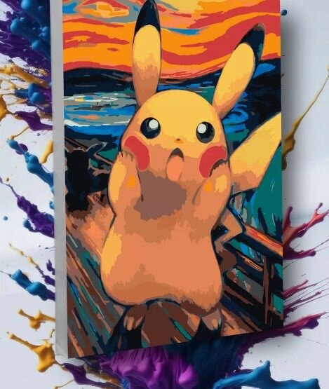 Картина по номерам Пикачу Покемон Крик Аниме 40х50