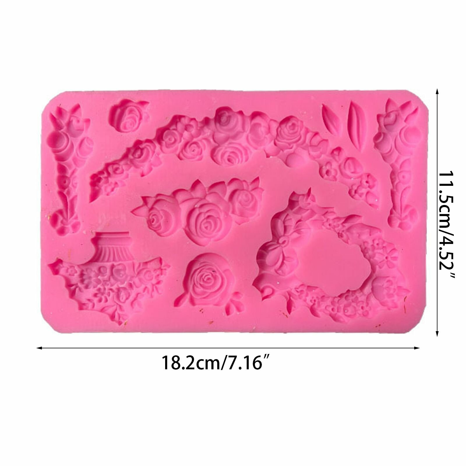 Набор для выпечки, Силиконовая форма для помадной массы для украшения цветочного горшка с розой, стиль 1