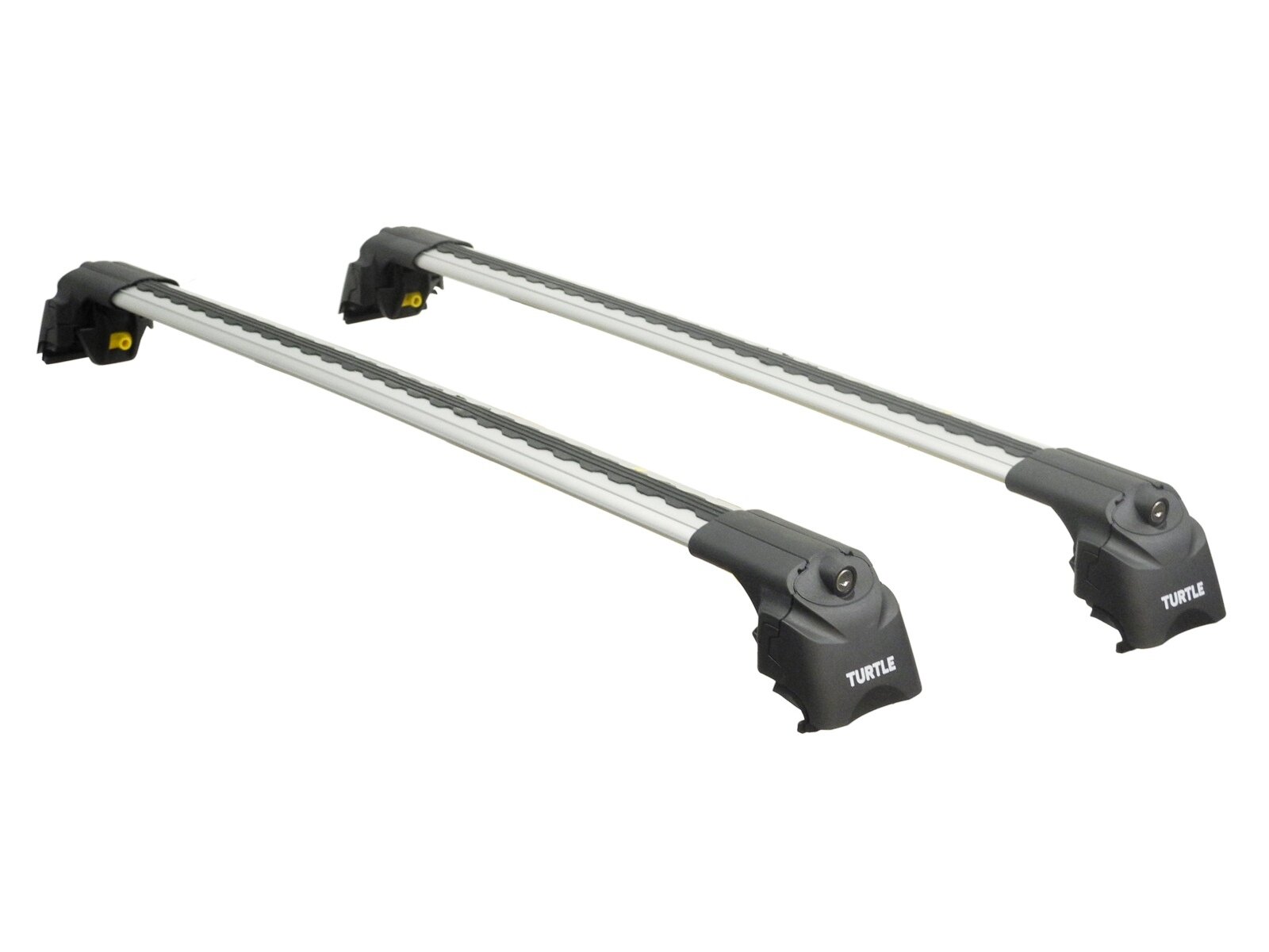 Багажник на Мицубиси Эклипс Кросс (Mitsubishi Eclipse Cross, 2017-.), на интегрированные рейлинги, Turtle Air 2, серебристый цвет