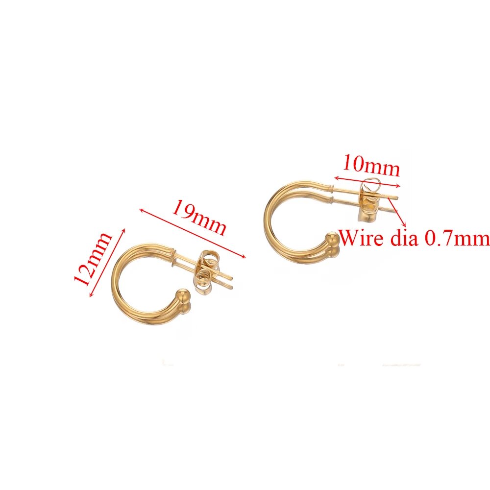 Крючки для сережек из нержавеющей стали Semitree, 10 шт. Gold color small