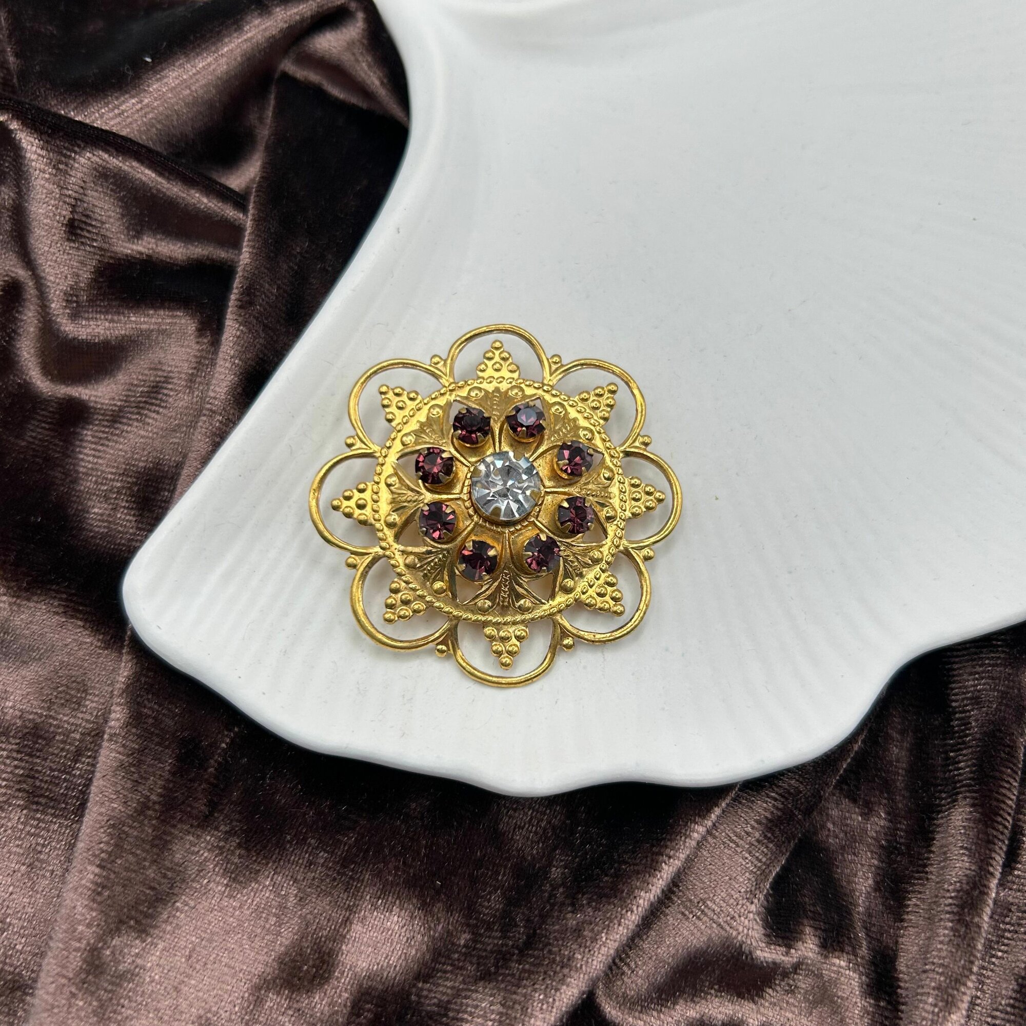 Советская винтажная позолоченная брошь, клеймо, СССР