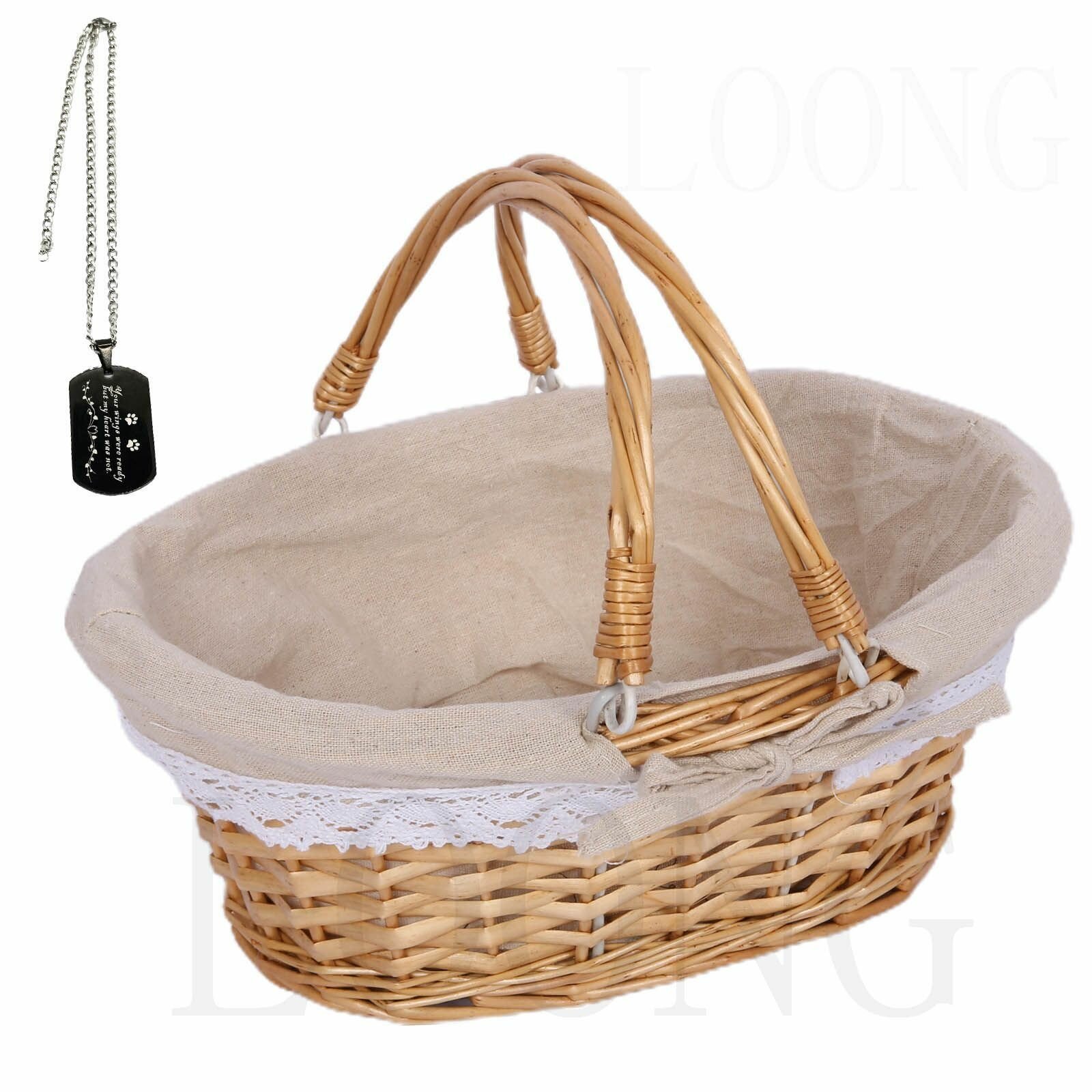 LOONG Плетеная корзина, переносная, идеальна для пикника, 37x30x19см, светло-желтая.