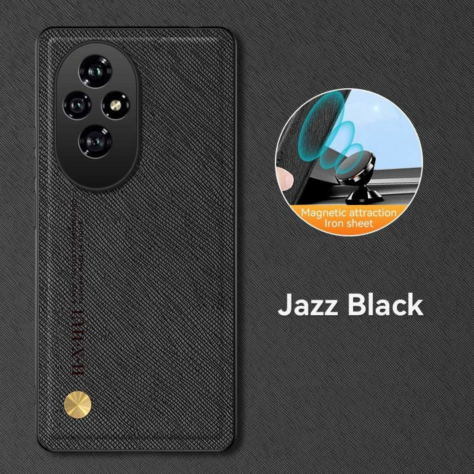 Кожаный чехол MyPads для Honor 200 классический деловой черный