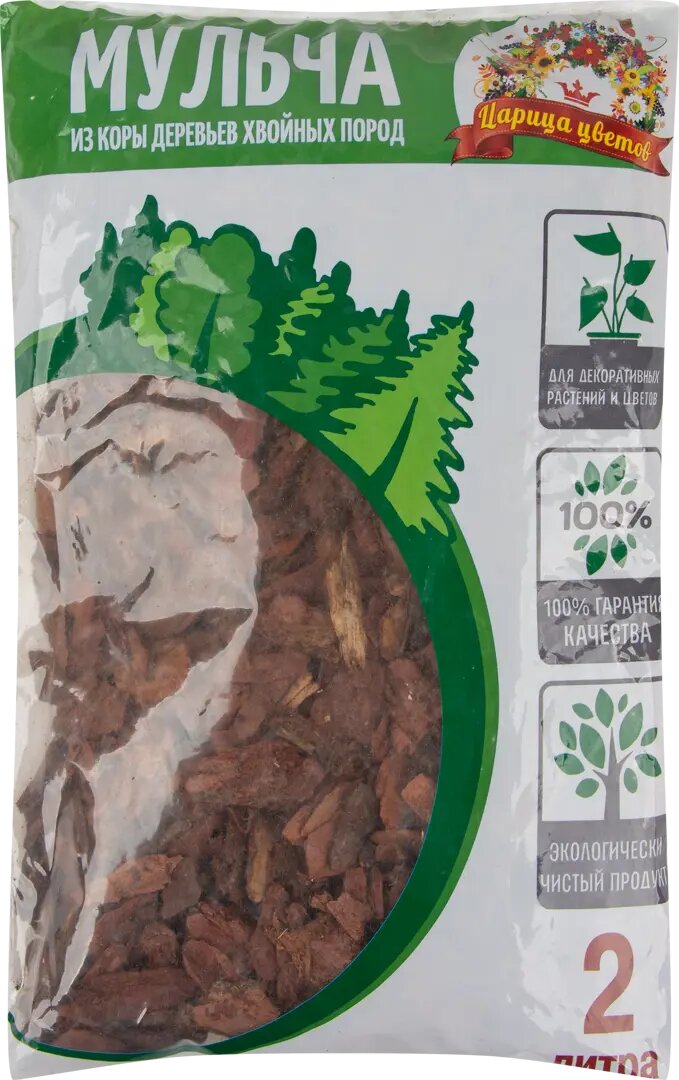 Мульча из коры деревьев хвойных пород 2 л