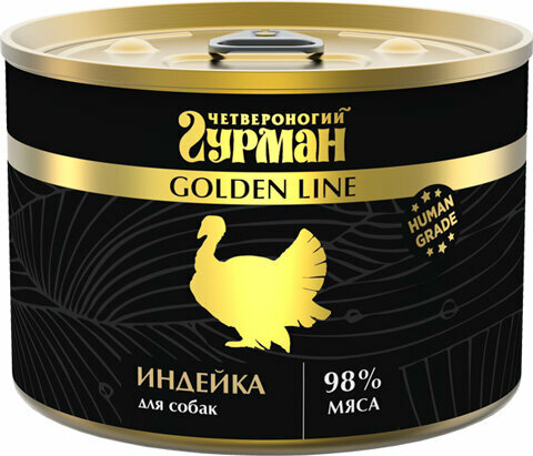 Четвероногий гурман GOLDEN LINE для взрослых собак с индейкой ...