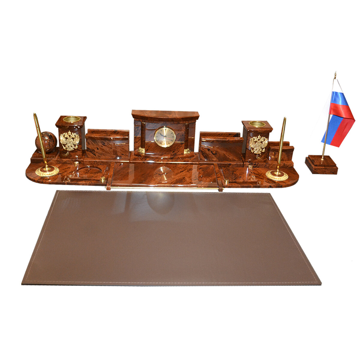 Настольный набор из обсидиана для руководителя "Престиж 1-2э VIP1"