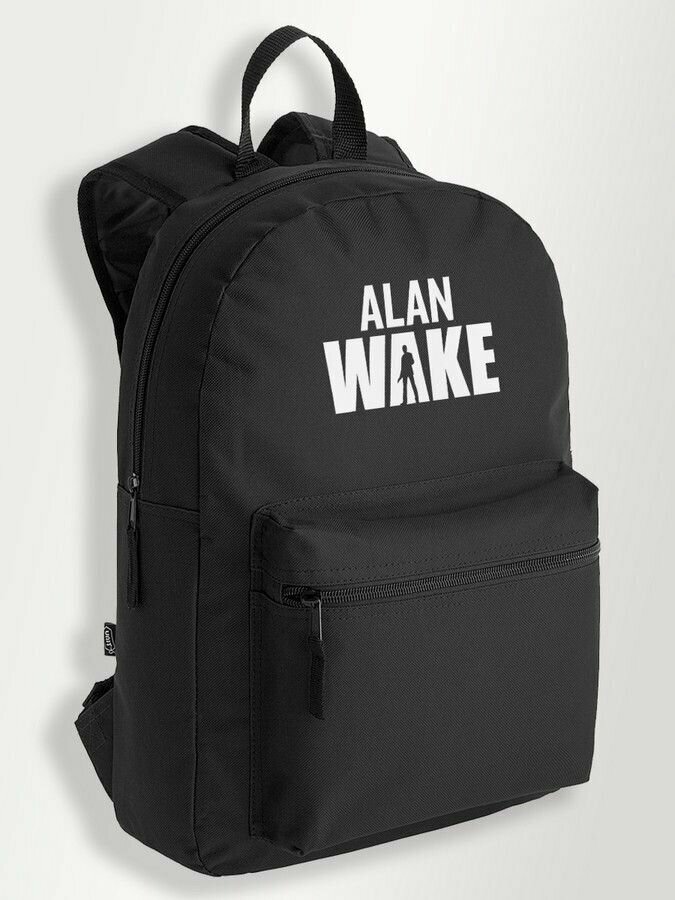 Черный школьный рюкзак с принтом игры Alan Wake - 314