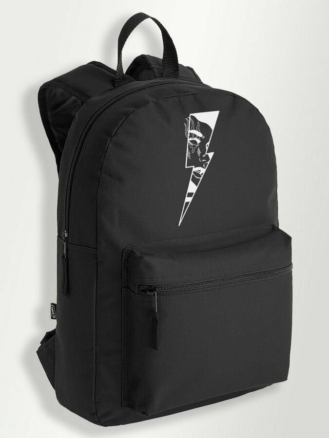 Черный школьный рюкзак с принтом minimal trend - 11