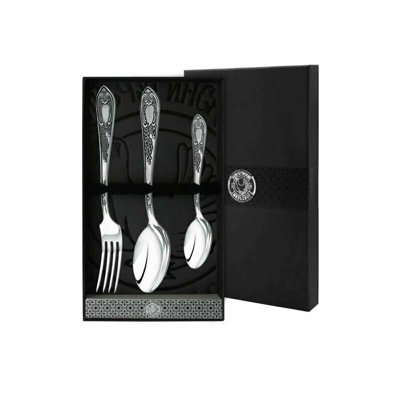 Кольчугинский мельхиор Столовые приборы "Жасмин" 3 предмета из мельхиора (КМ1160306)