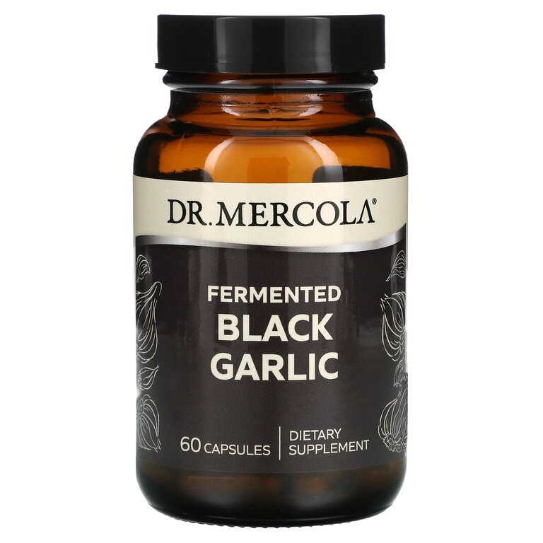 Dr. Mercola Fermented Black Garlic (ферментированный черный чеснок) 60 капсул