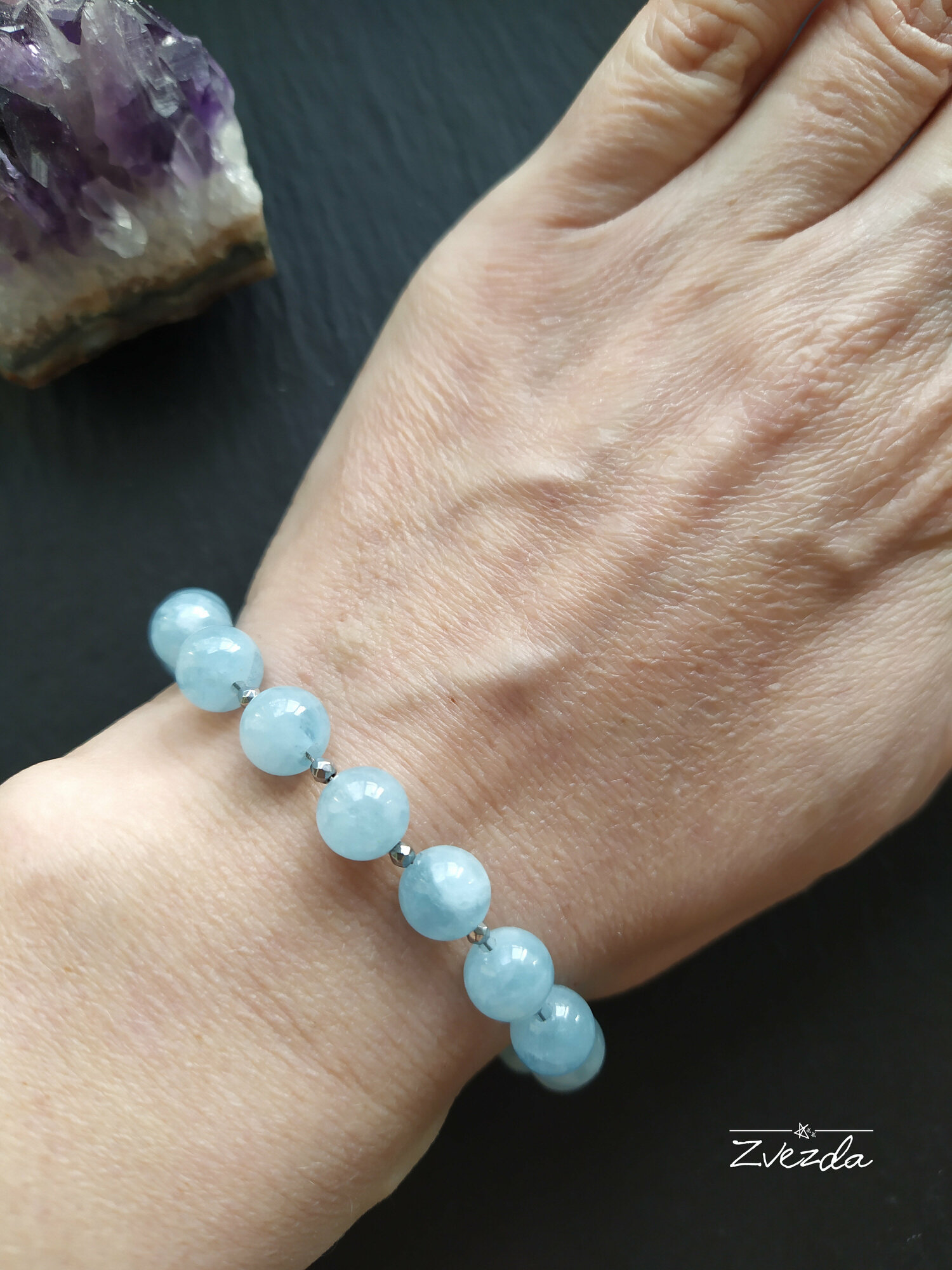 Браслет, аквамарин